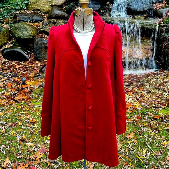 Free People | Jackets & Coats | Free People Retro Style Red Swingy ...